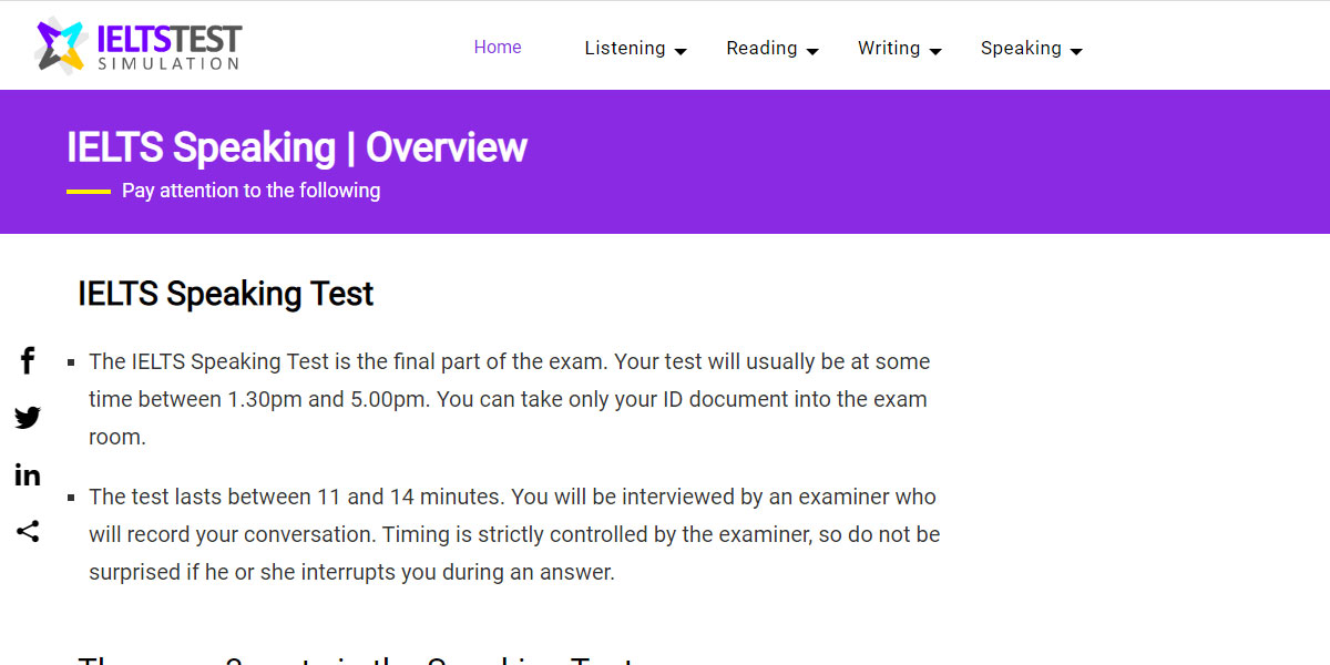 IELTS Speaking | Overview